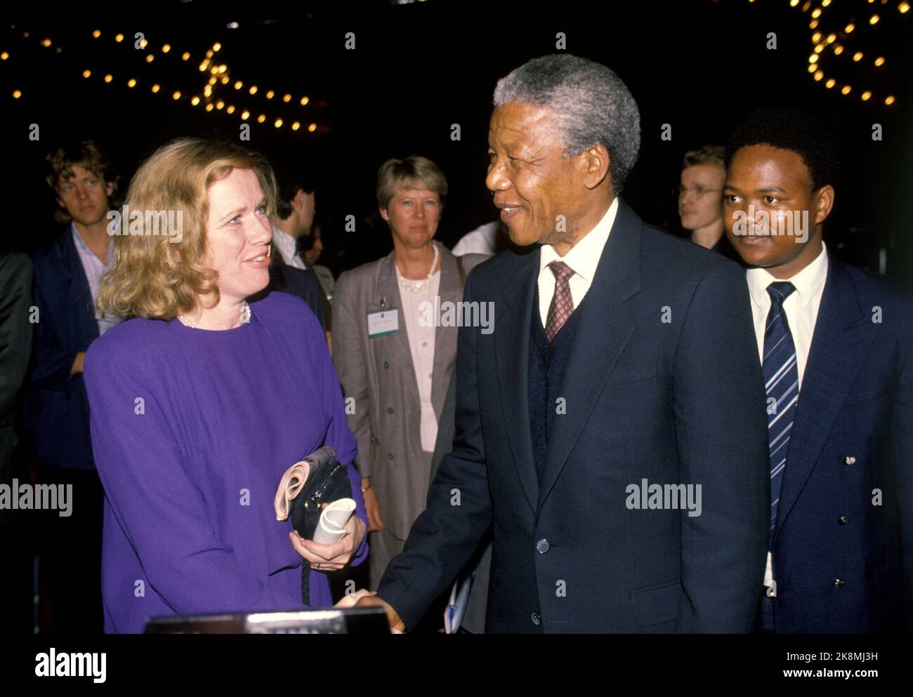 Oslo August 1990: ANC leader Nelson Mandela at a hate conference in ...