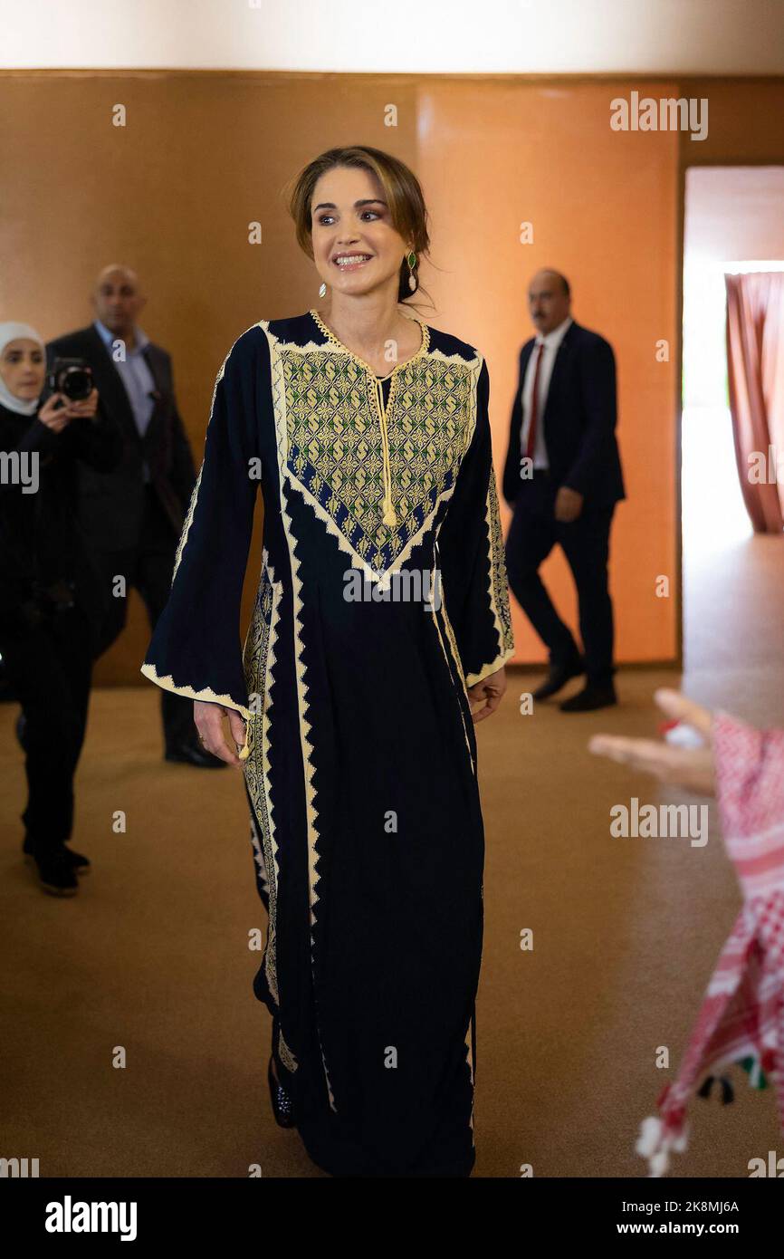 Queen Rania Al Abdullah of Jordan hosts a lunch in Al Zarqa governorate ...