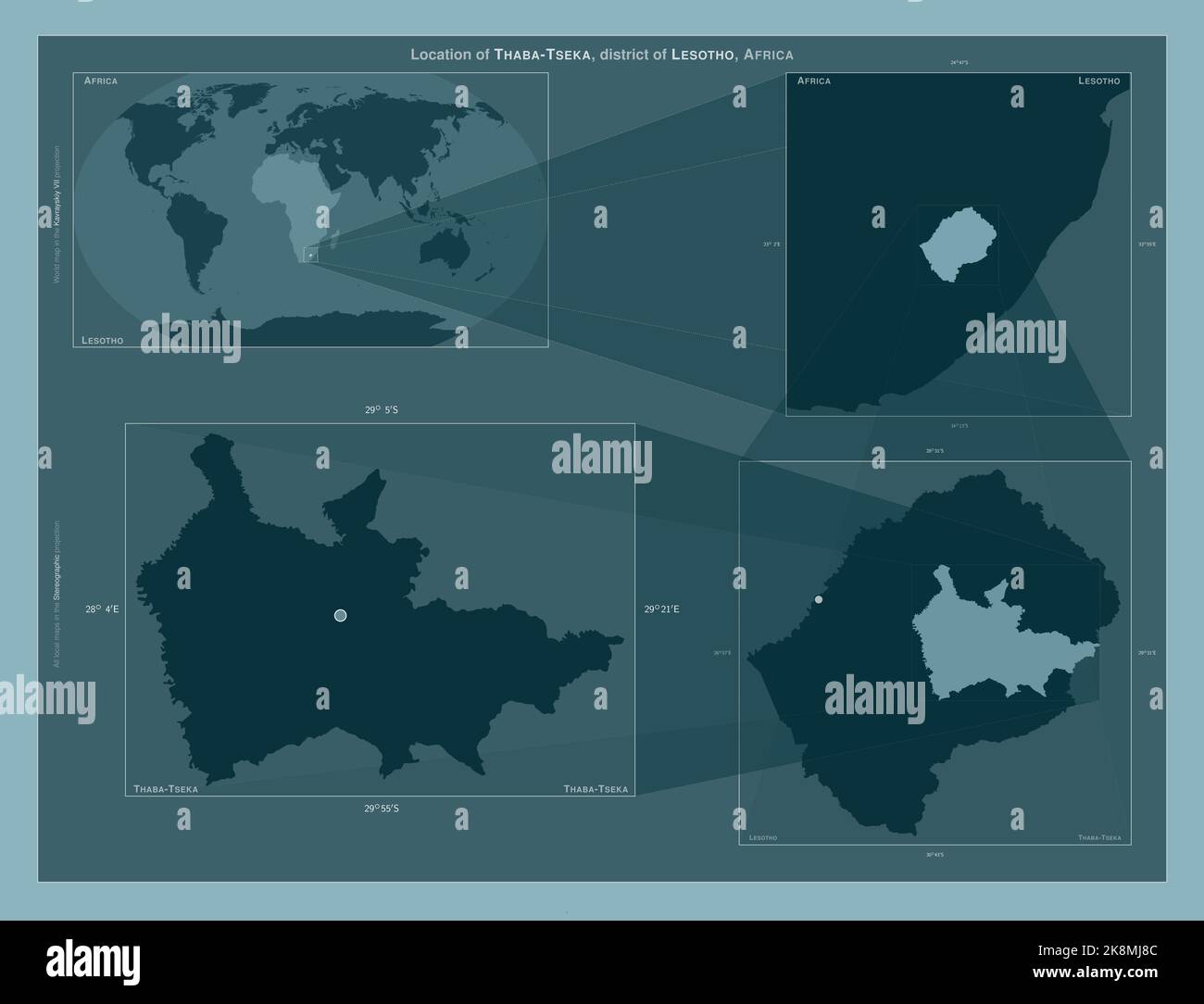 Thaba-Tseka, district of Lesotho. Diagram showing the location of the ...