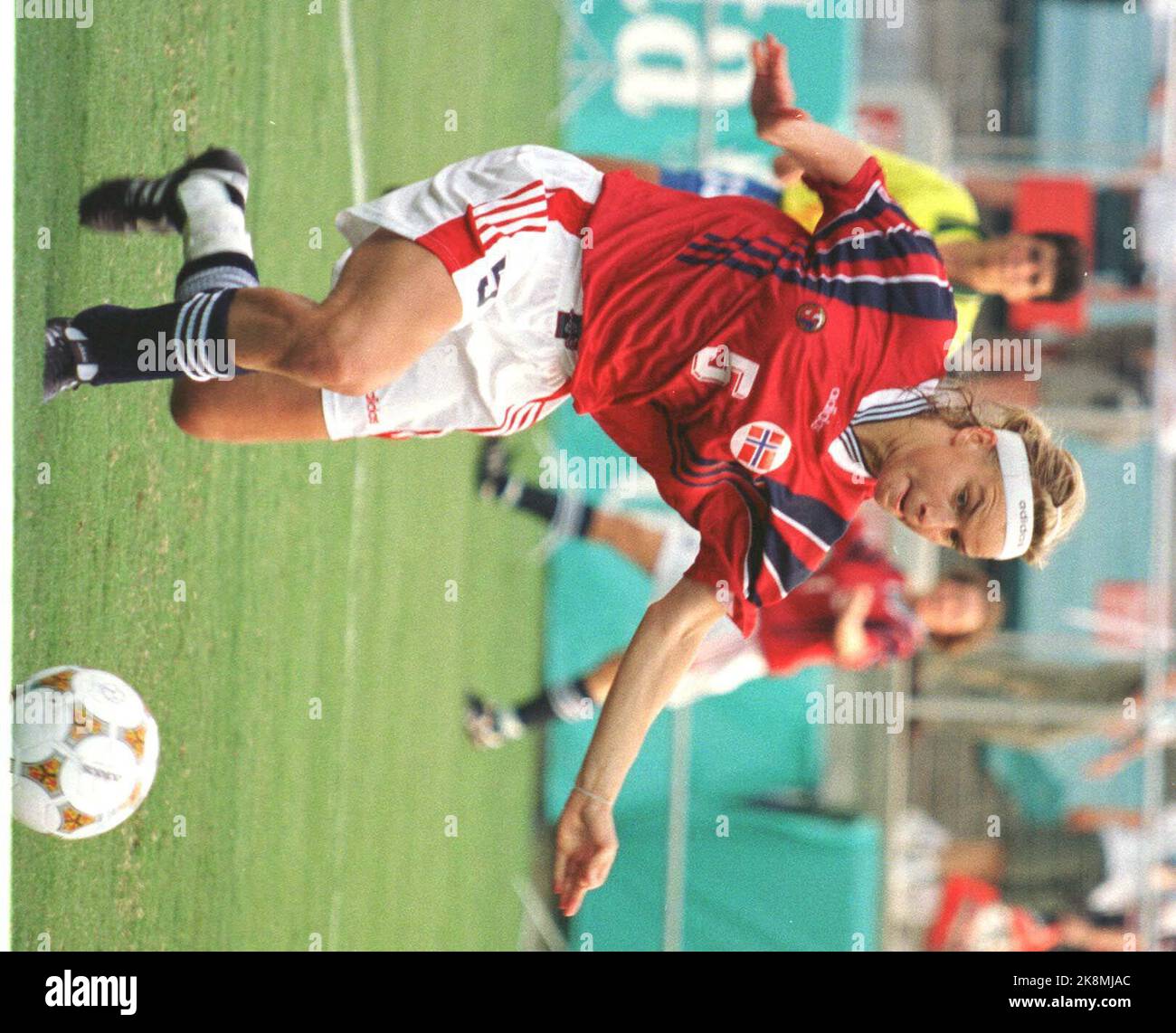 Atlanta. Norway - Brazil (2-0). - Merete Myklebust in action during the ...