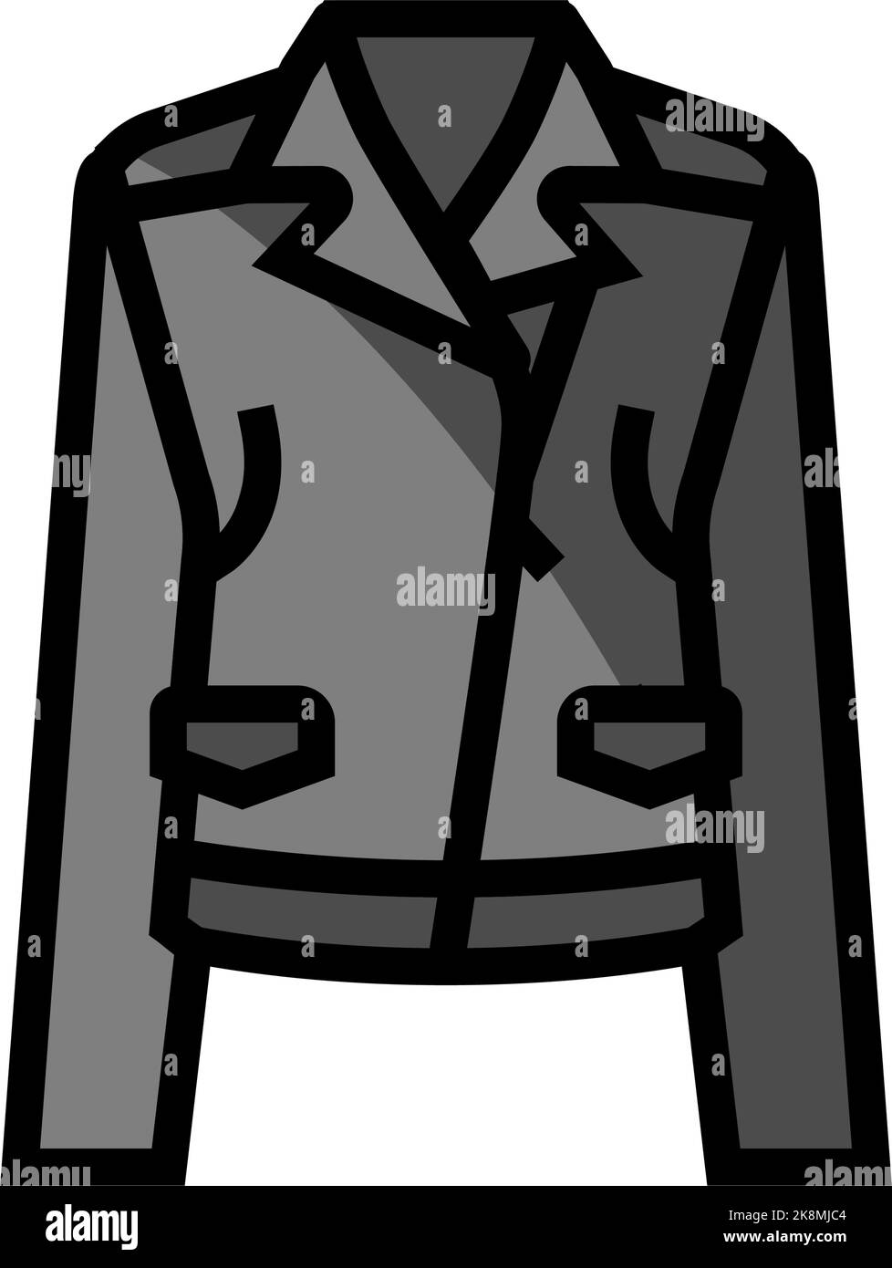 Leather Jacket Outerwear Female Color Icon Vector Illustration Stock