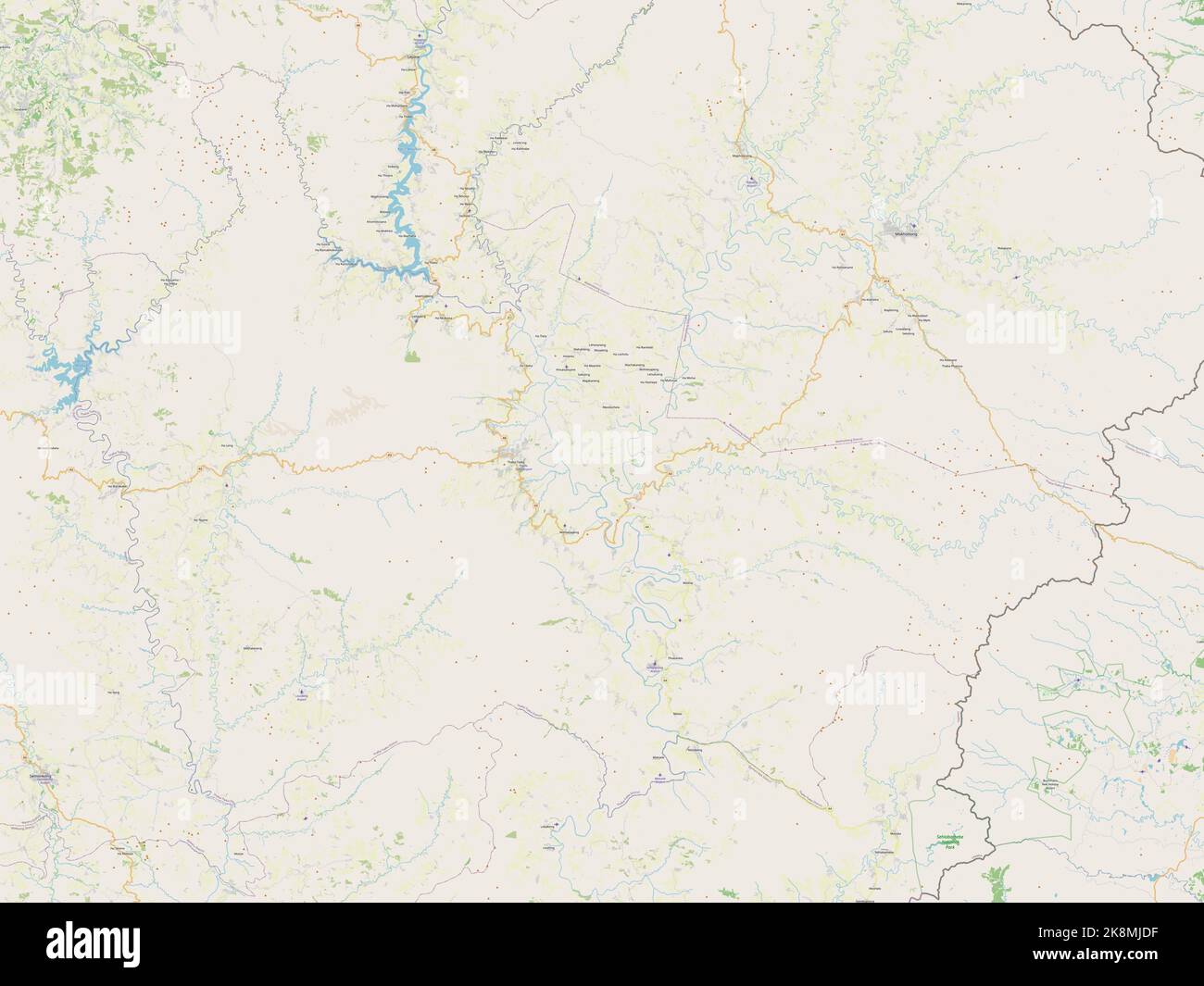 Thaba-Tseka, district of Lesotho. Open Street Map Stock Photo - Alamy