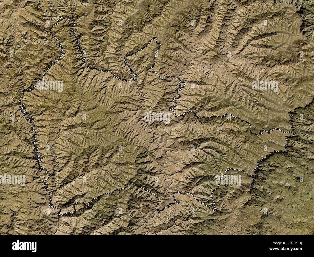 Thaba-Tseka, district of Lesotho. Low resolution satellite map Stock ...