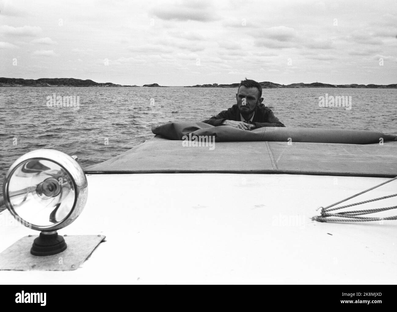 Grimstad October 1968 Author, cartoonist and Kåsør Odd Børretzen have ...