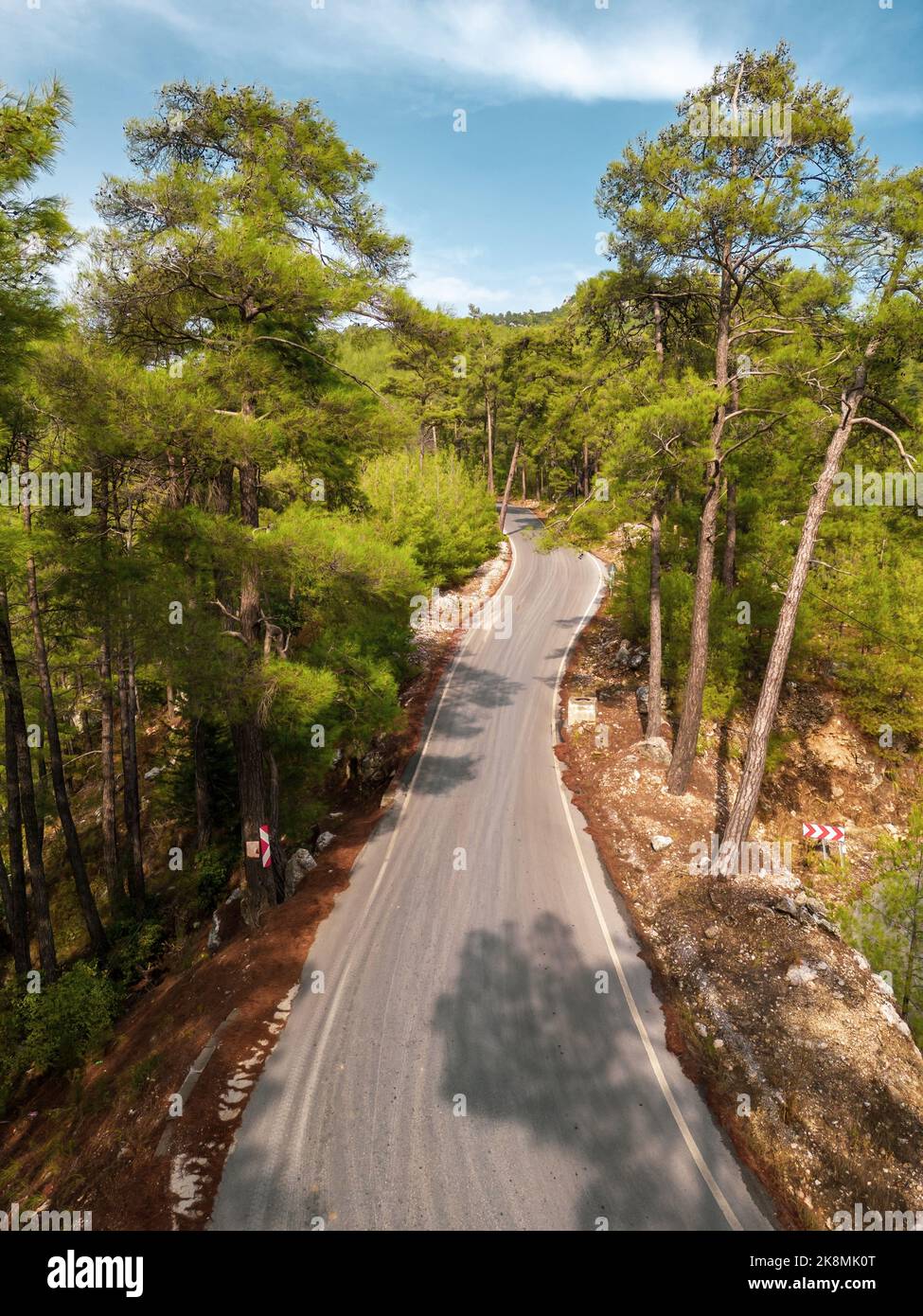 Aerial view asphalt road forest hi-res stock photography and images - Alamy