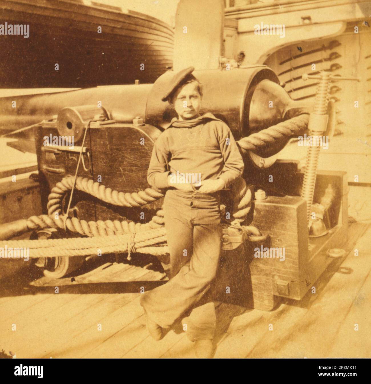 Powder monkey by gun of U.S.S. New Hampshire off Charleston, S.C ...