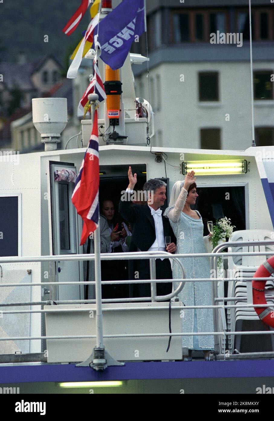 Bergen. Sissel Kyrkjebø and Eddie Skoller after the wedding. They are ...