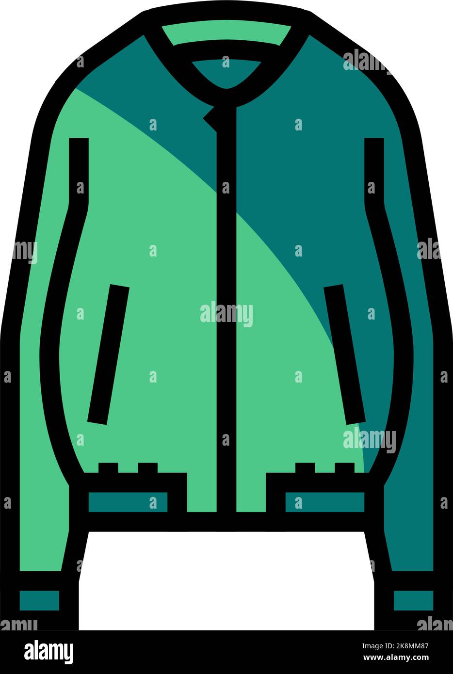 bomber jacket outerwear female color icon vector illustration Stock ...