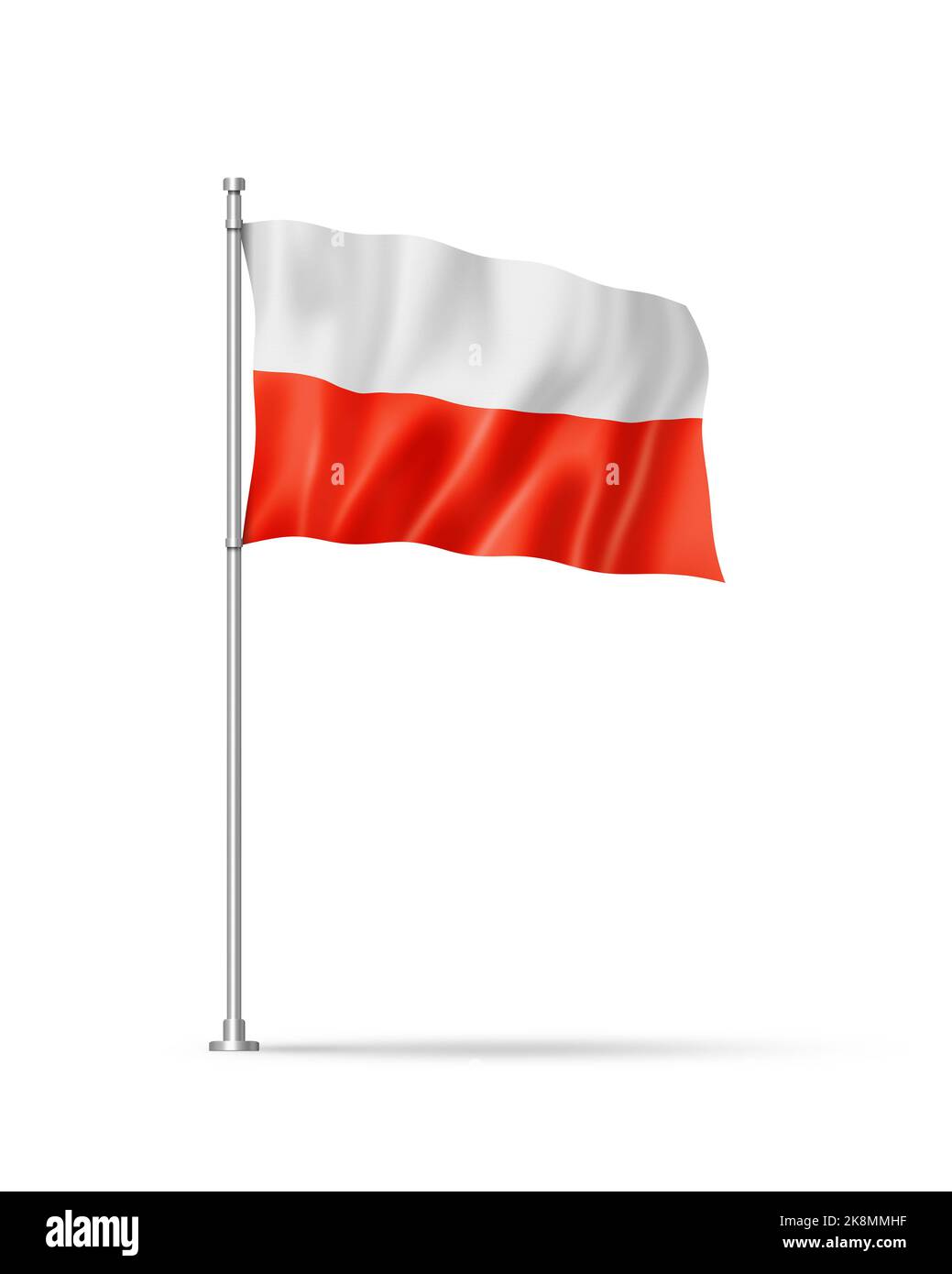 Flag poland on wind Cut Out Stock Images & Pictures - Alamy