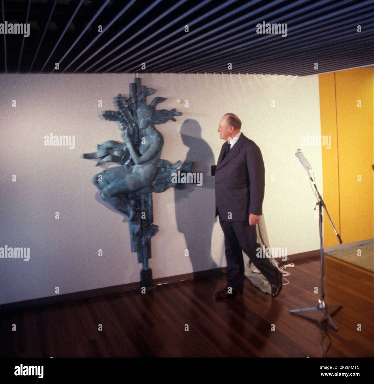 North Sea 19780508: The opening of the Frigg field. King Olav gives ...