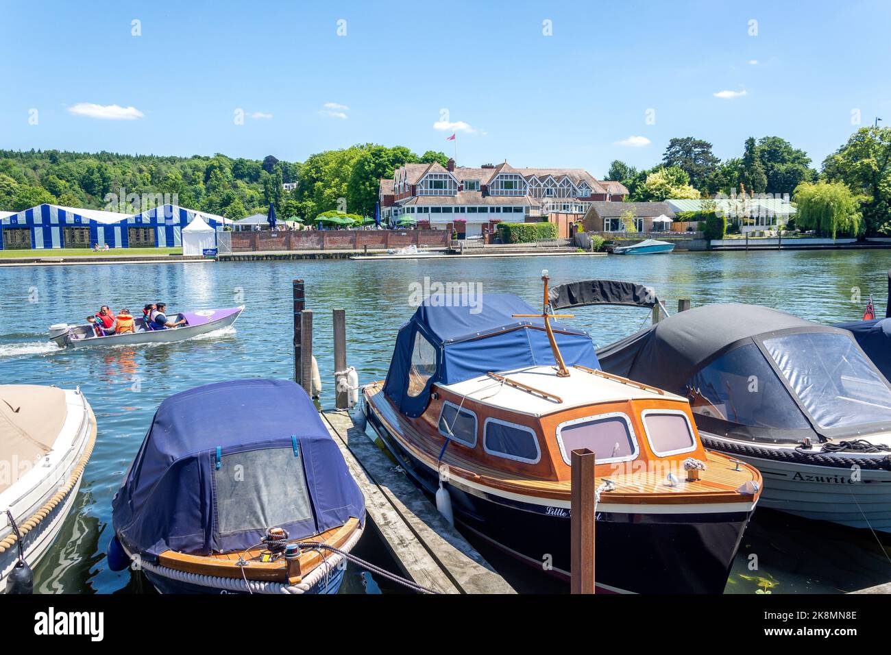Dingy wooden traditional boats moored boat leander rowing club r hi-res ...