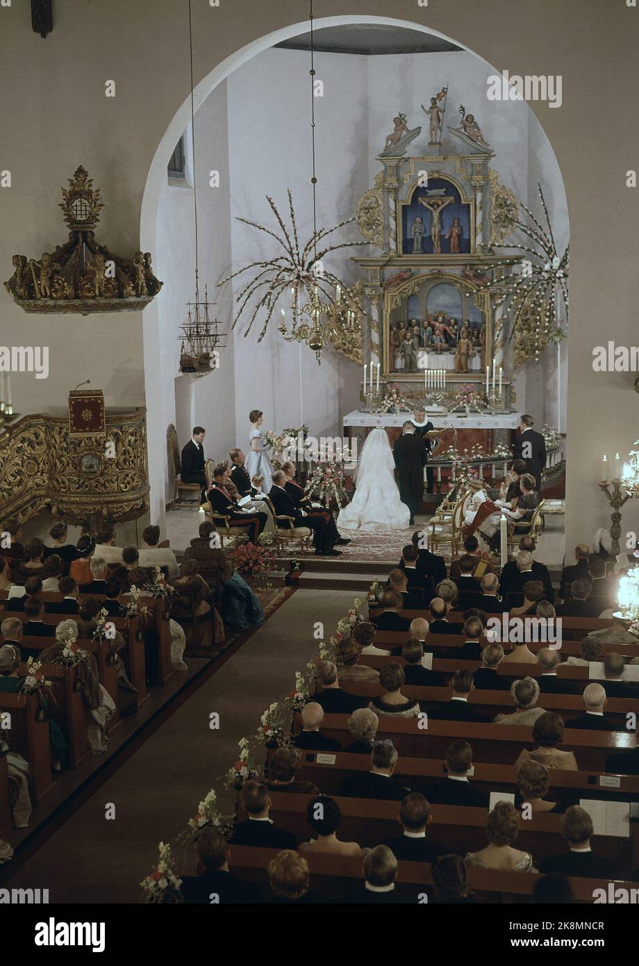 Asker 19610112. Princess Astrid's wedding. Princess Astrid marries ...