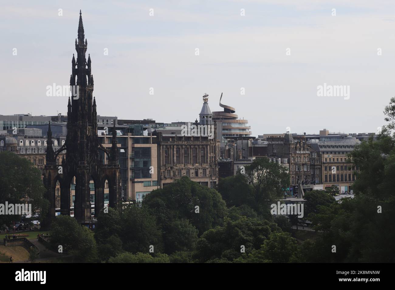 Edinburgh cityscape with Scott Monument and W Hotel Edinburgh Scotland ...