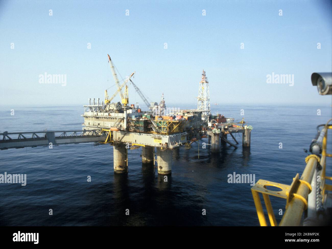 North Sea 19780508: The Frigg field. Oil fields. Oil drilling platform ...