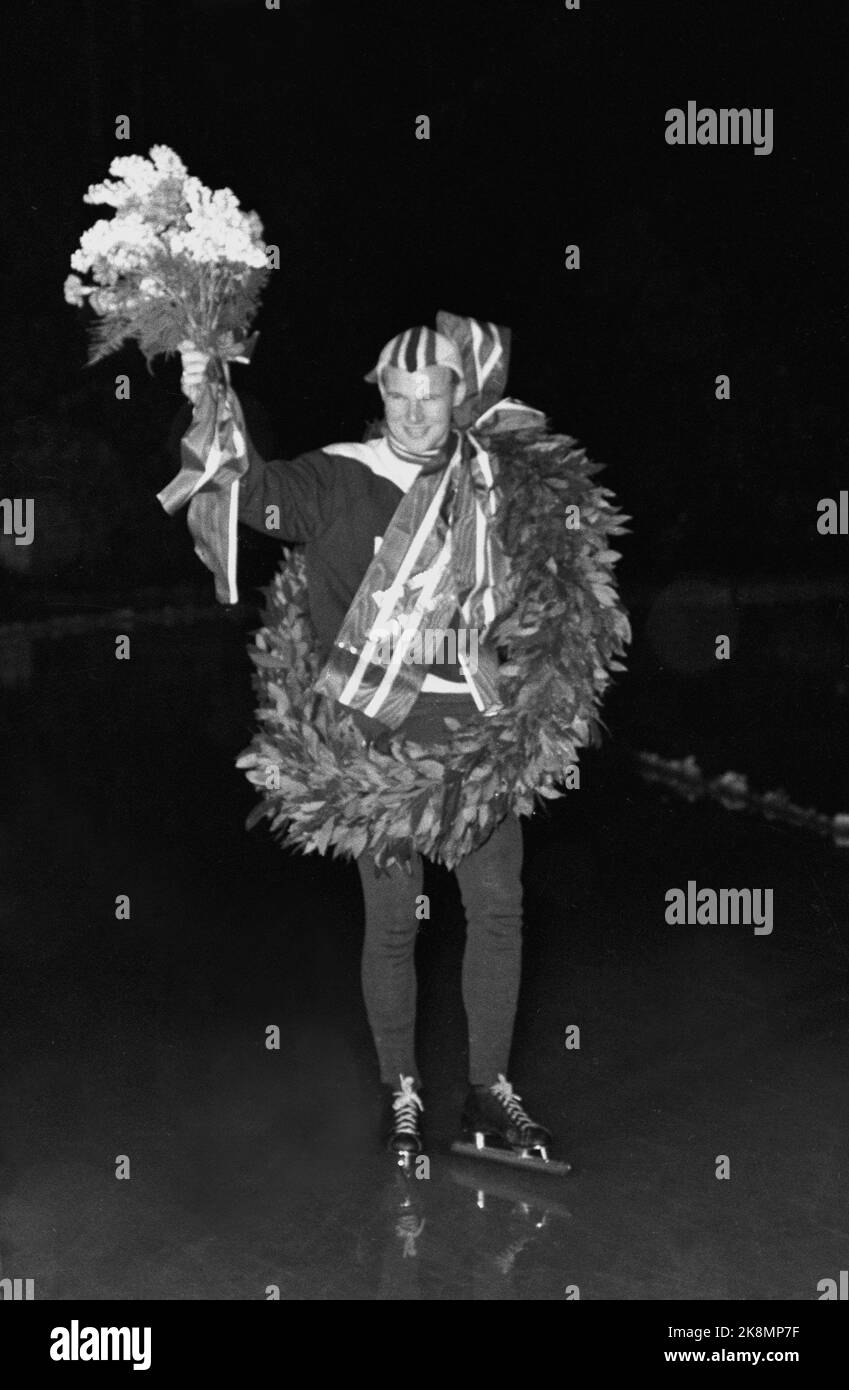 Oslo, Bislett 19600123-24. European skating. A happy European champion ...