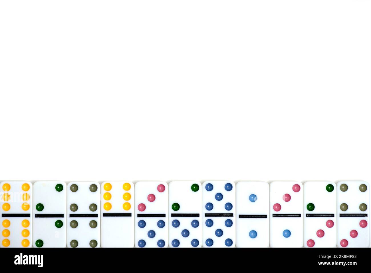 MMulti colored domino knuckles white background.ulti colored domino ...