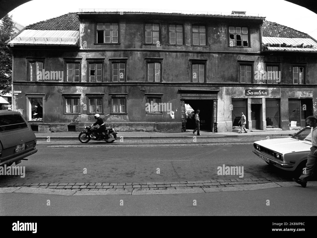 Oslo September 1975. Peckelgården in Pilestredet, one of Oslo's oldest ...