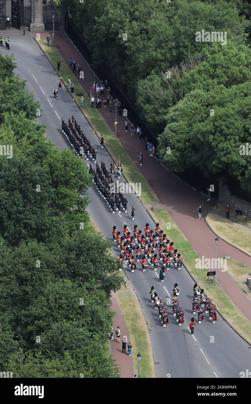 Aerial view of Band of the Royal Regiment of Scotland and Balaklava ...