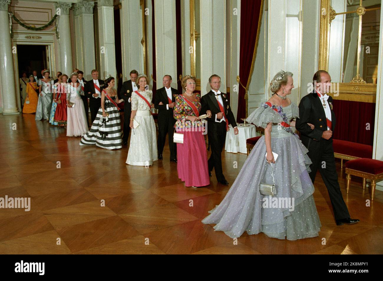 Oslo 199308: Royal silver wedding. The Norwegian royal couple, Queen ...
