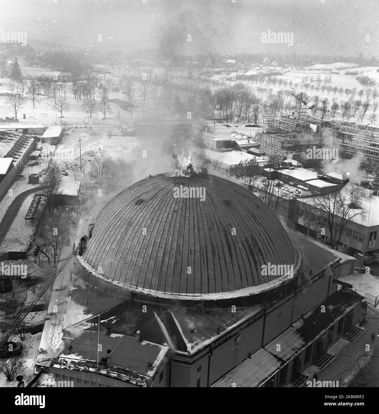 Oslo 19630215 Colosseum cinema is burning. The photographer's ...