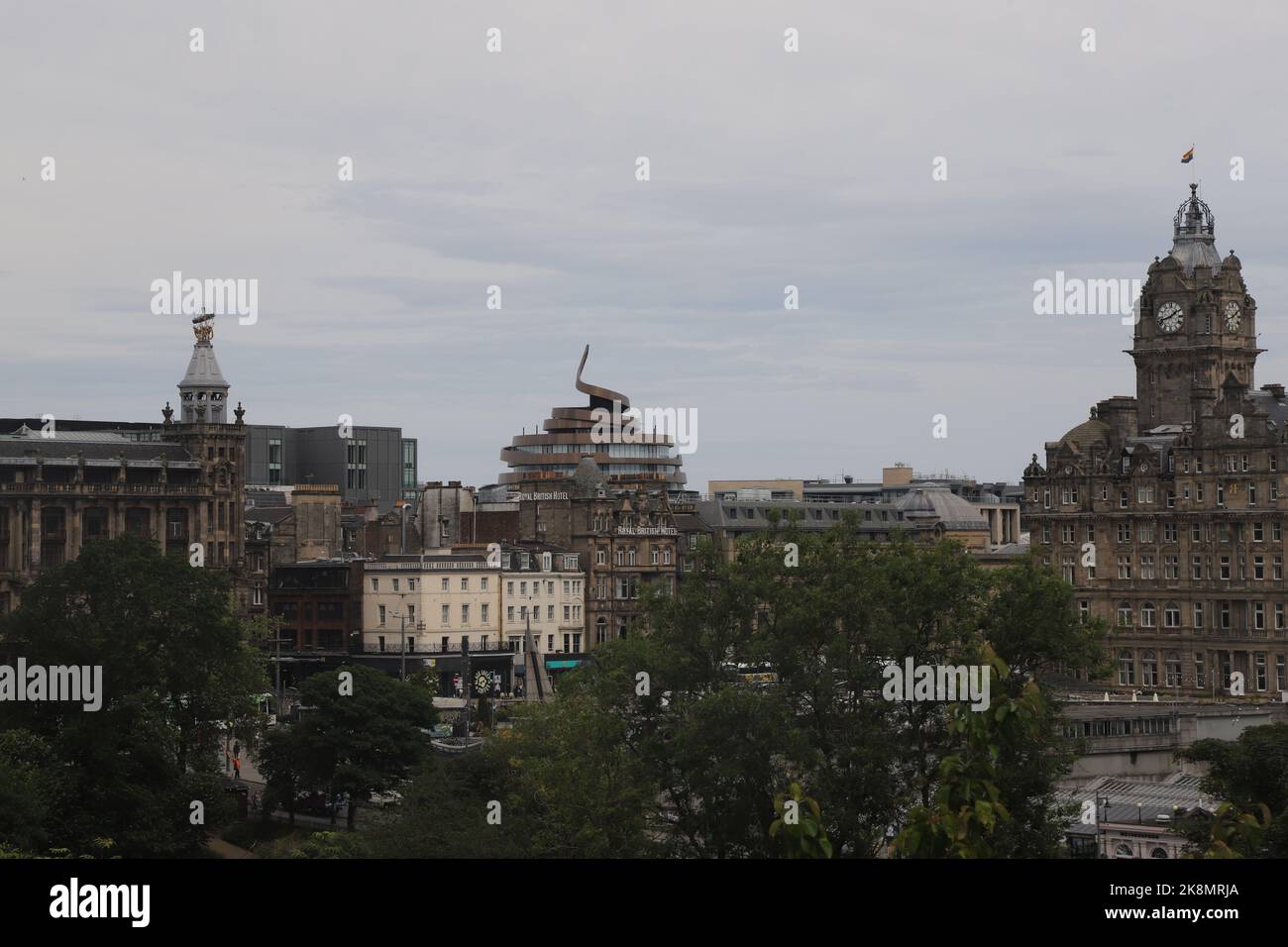 Edinburgh cityscape with W Hotel and Balmoral Hotel Scotland June 2022 ...
