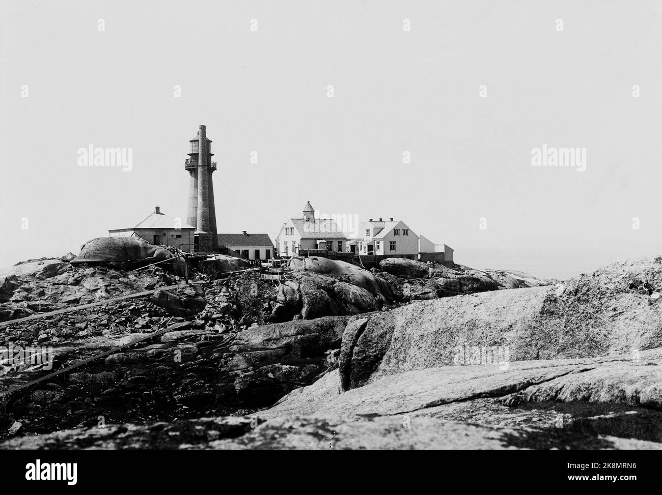 Ryvingen about 1935. Ryvingen lighthouse. Photo: NTB Stock Photo - Alamy