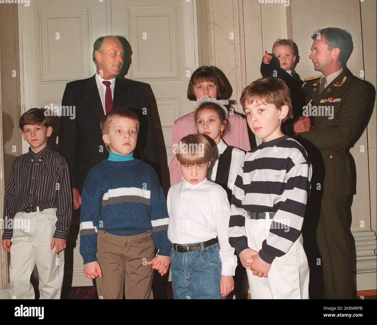 Oslo. Five Russian children from Svalbard visit the castle. The ...