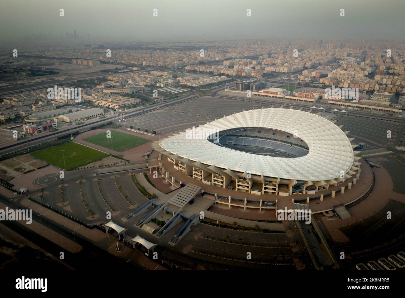 An aerial view of Jaber Al-Ahmad International Stadium and Al-Ardiya ...