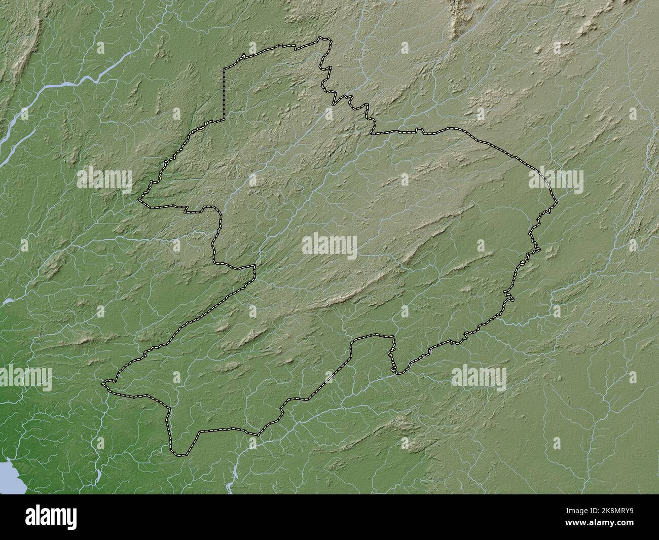 Gbapolu, county of Liberia. Elevation map colored in wiki style with ...