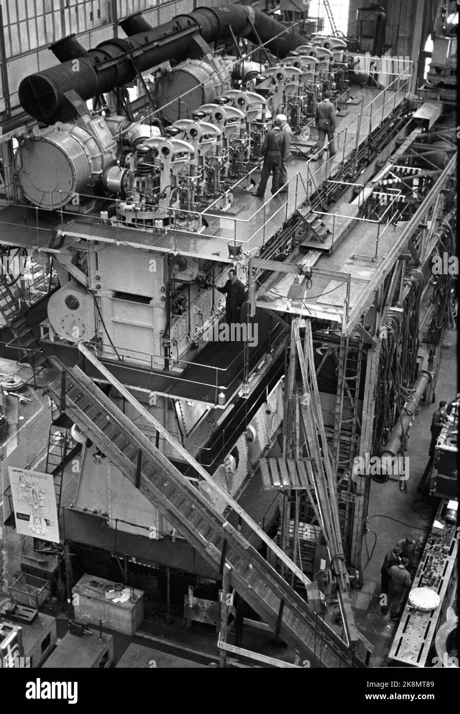 Oslo, 19630521. The largest diesel engine built in Norway. There is an ...