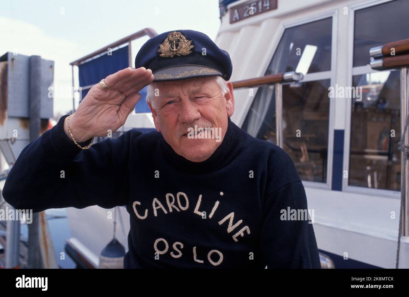 Oslo 1992. Actor Arve Opsahl in his boat. Photo: Jen O. Kvale / NTB ...