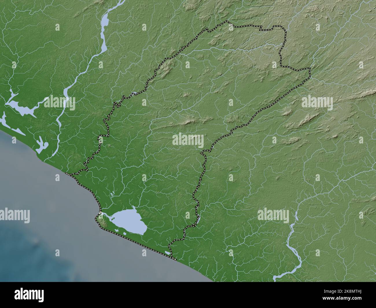 Grand Cape Mount, county of Liberia. Elevation map colored in wiki ...