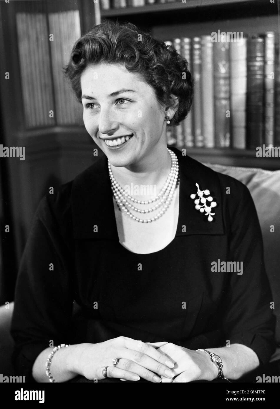 Oslo 19580114. Princess Astrid photographed in connection with the ...