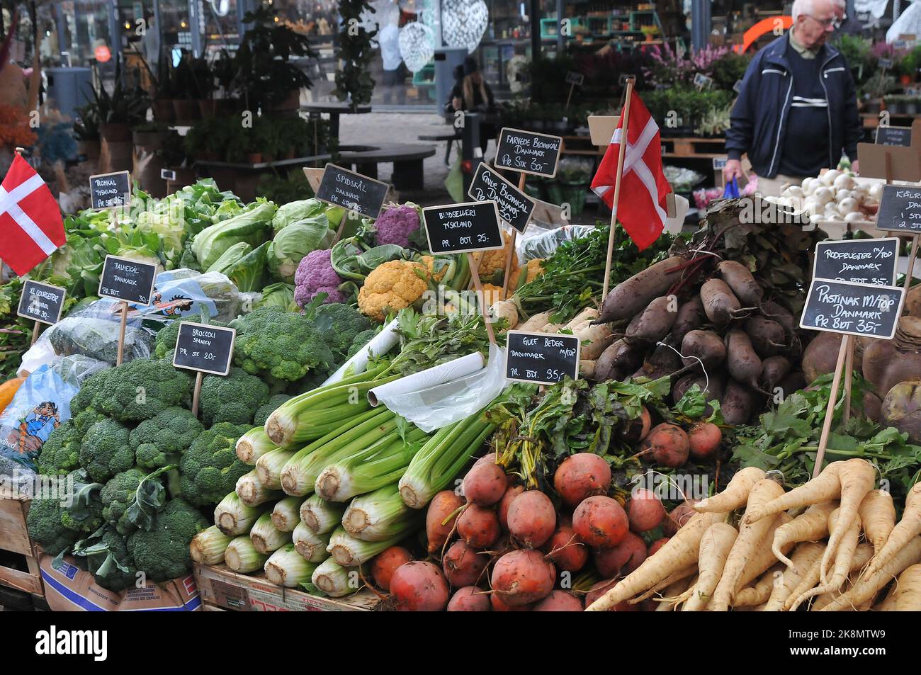 Copenhagen/Denmark/.24 October 2022/Grocery shoppers at .Fruit and ...
