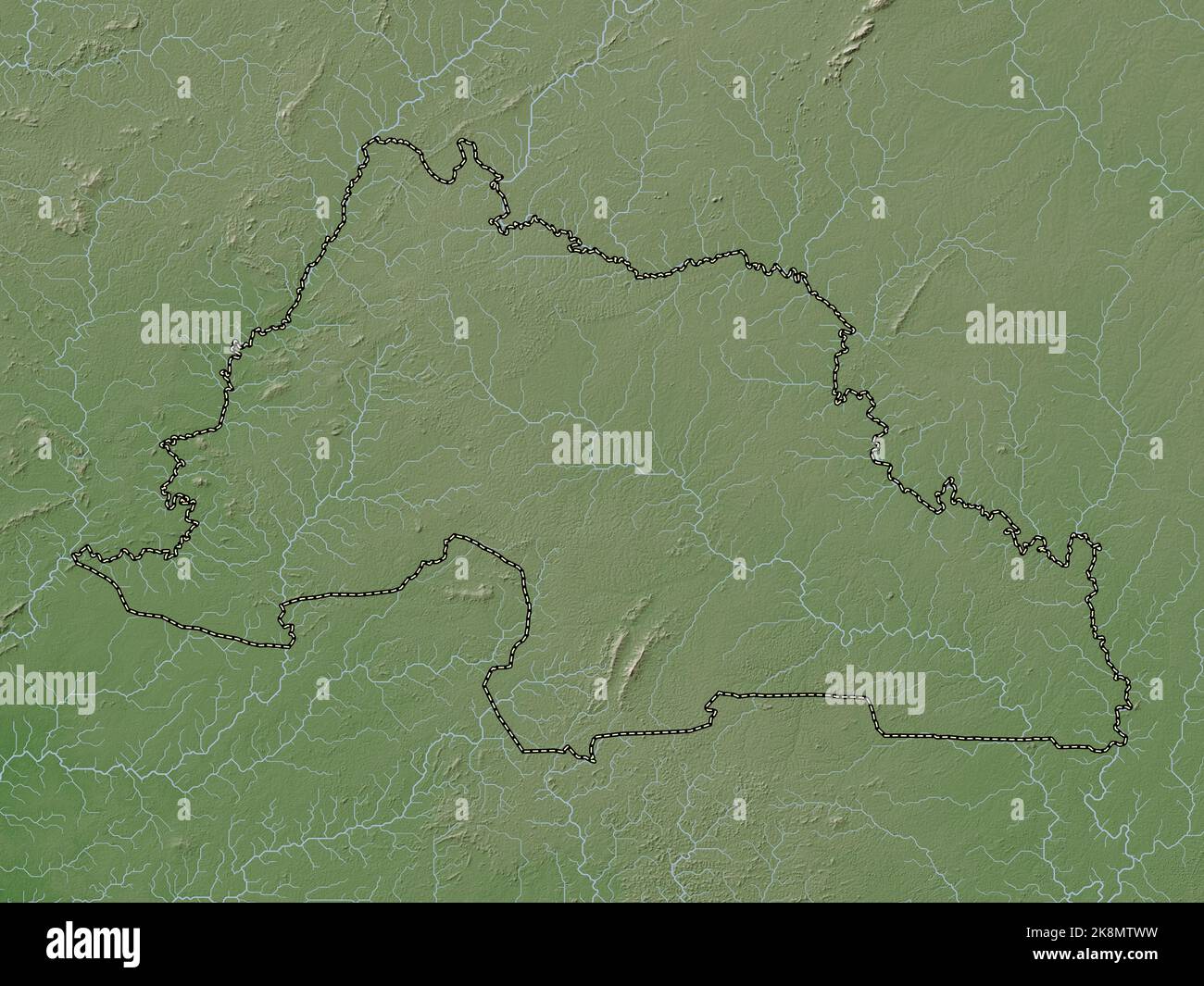 Grand Gedeh, county of Liberia. Elevation map colored in wiki style ...