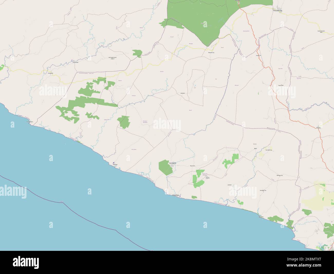Grand Kru, county of Liberia. Open Street Map Stock Photo - Alamy