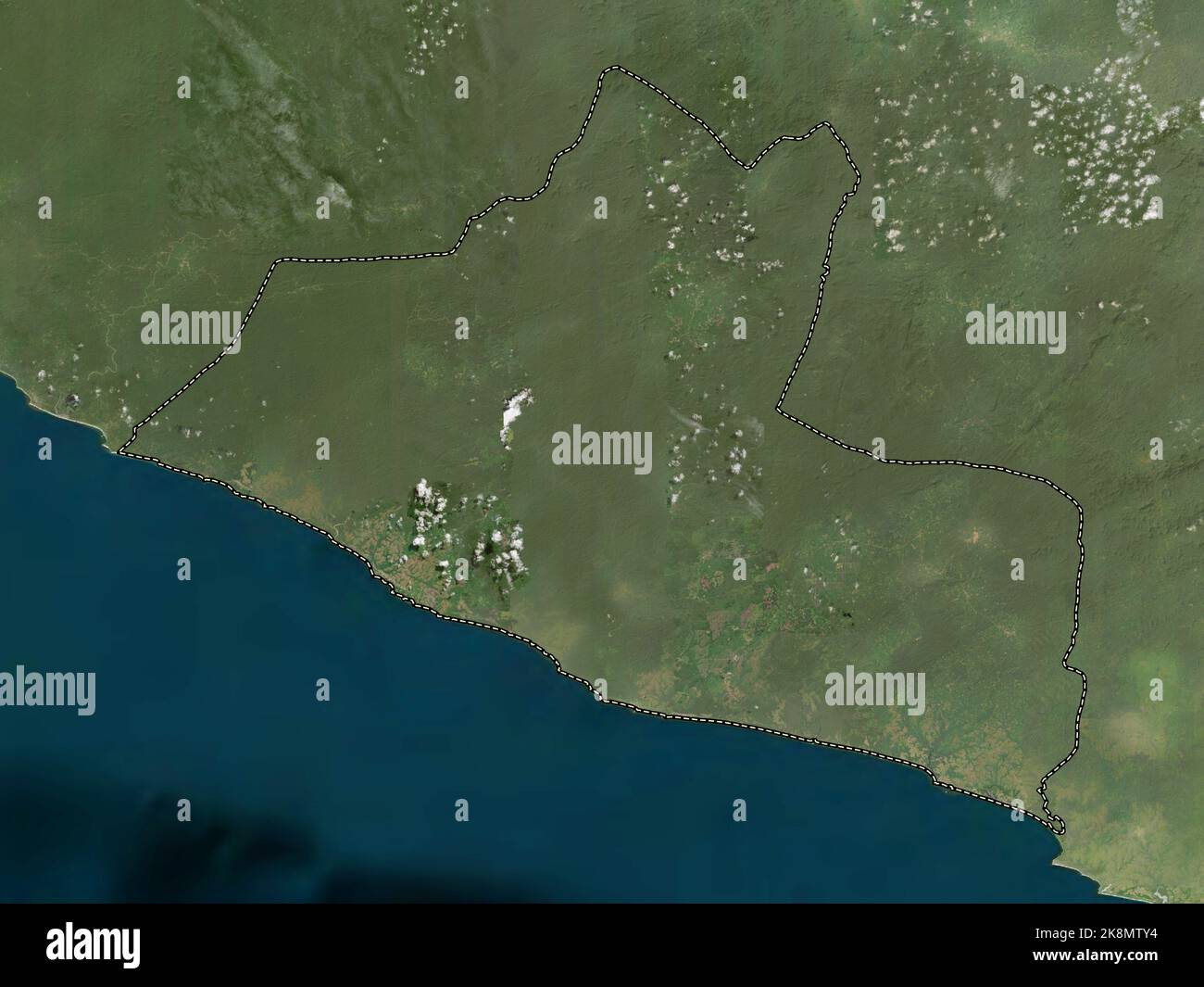 Grand Kru, county of Liberia. High resolution satellite map Stock Photo ...