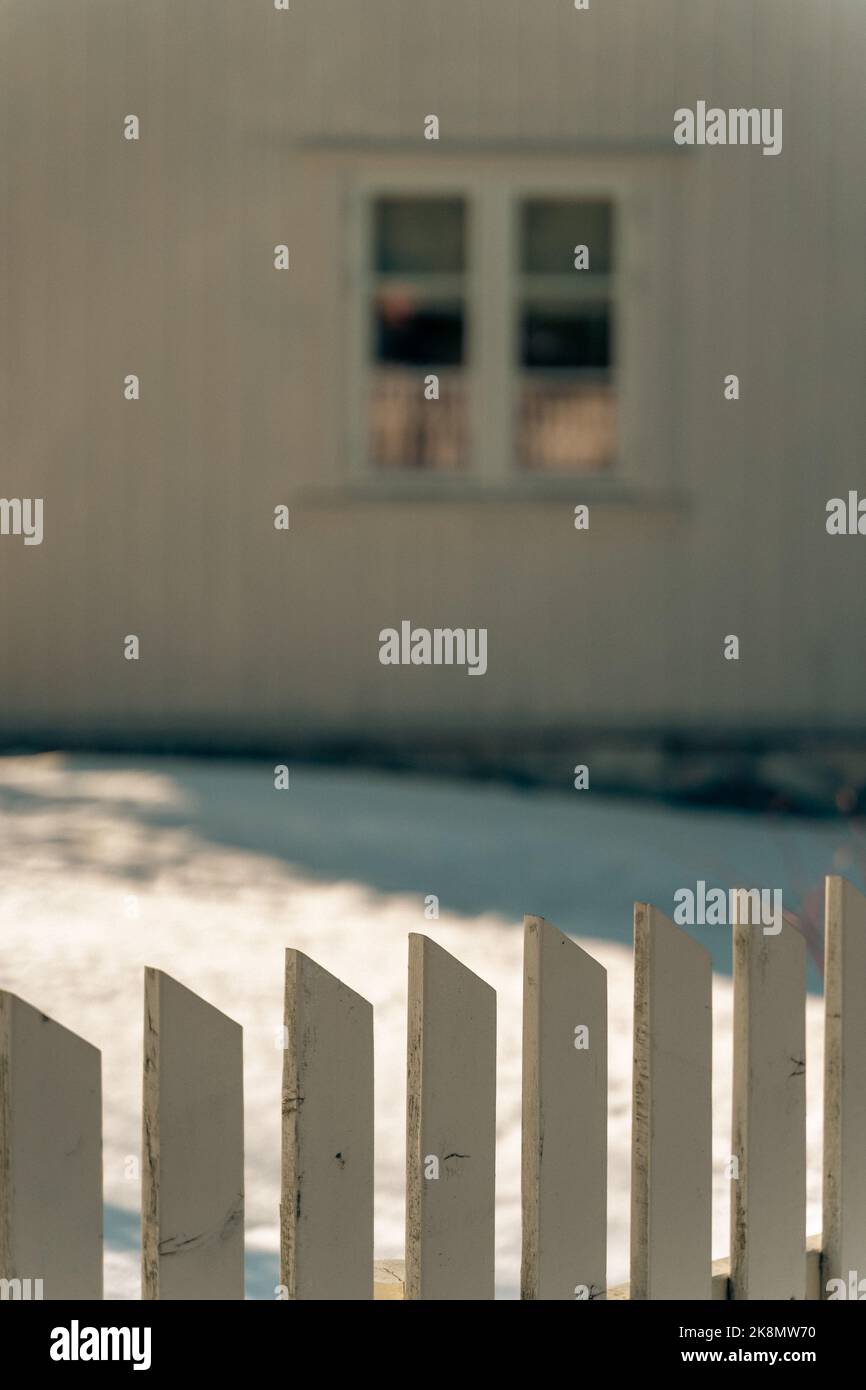 the window behind the picket fence Stock Photo - Alamy