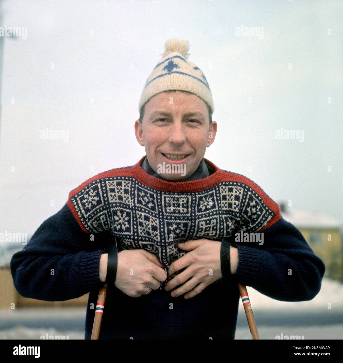 January 1966 - training at home before the World Cup Skier Magnar ...