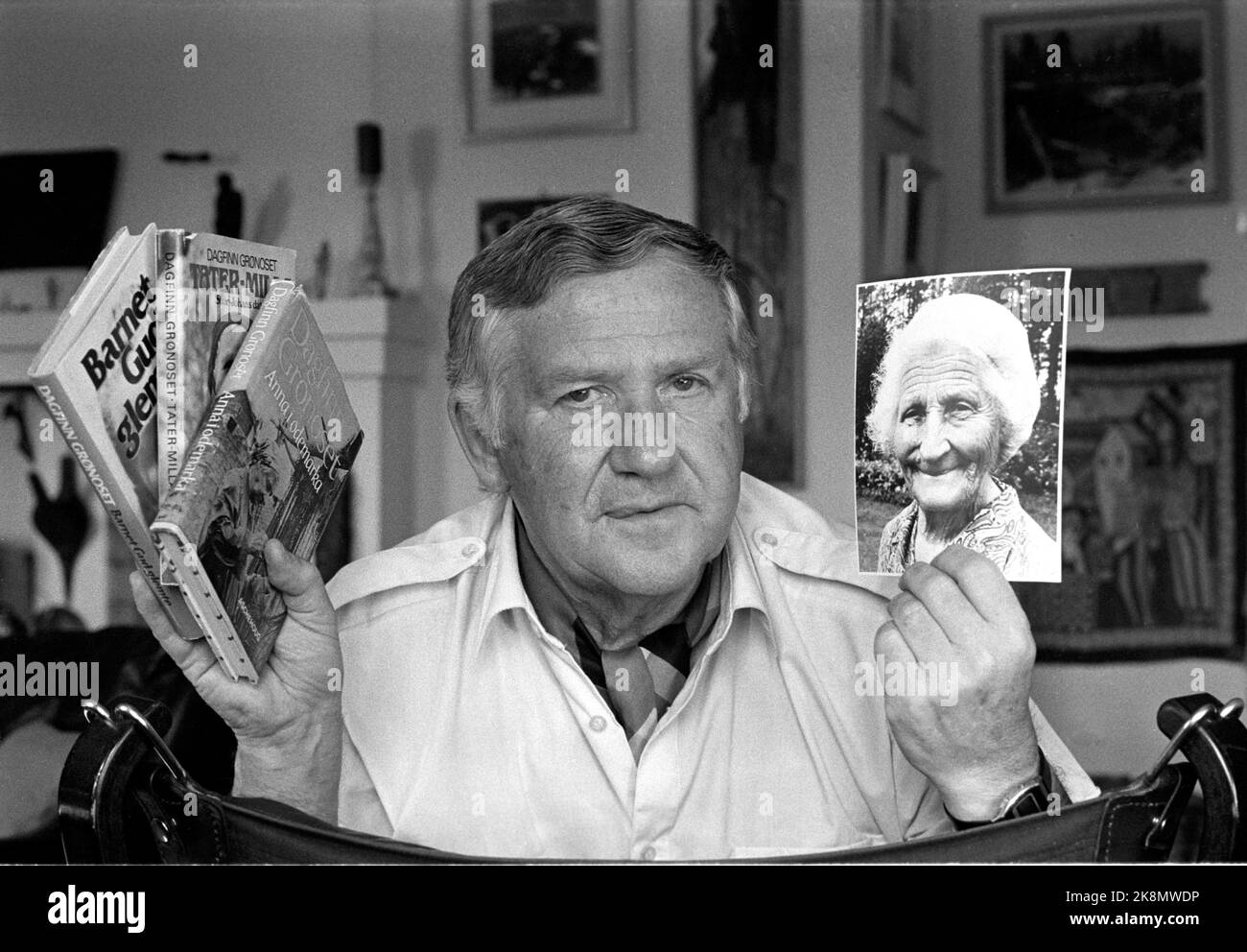 Oslo October 1982 Author and journalist Dagfinn Grønoset with some of ...