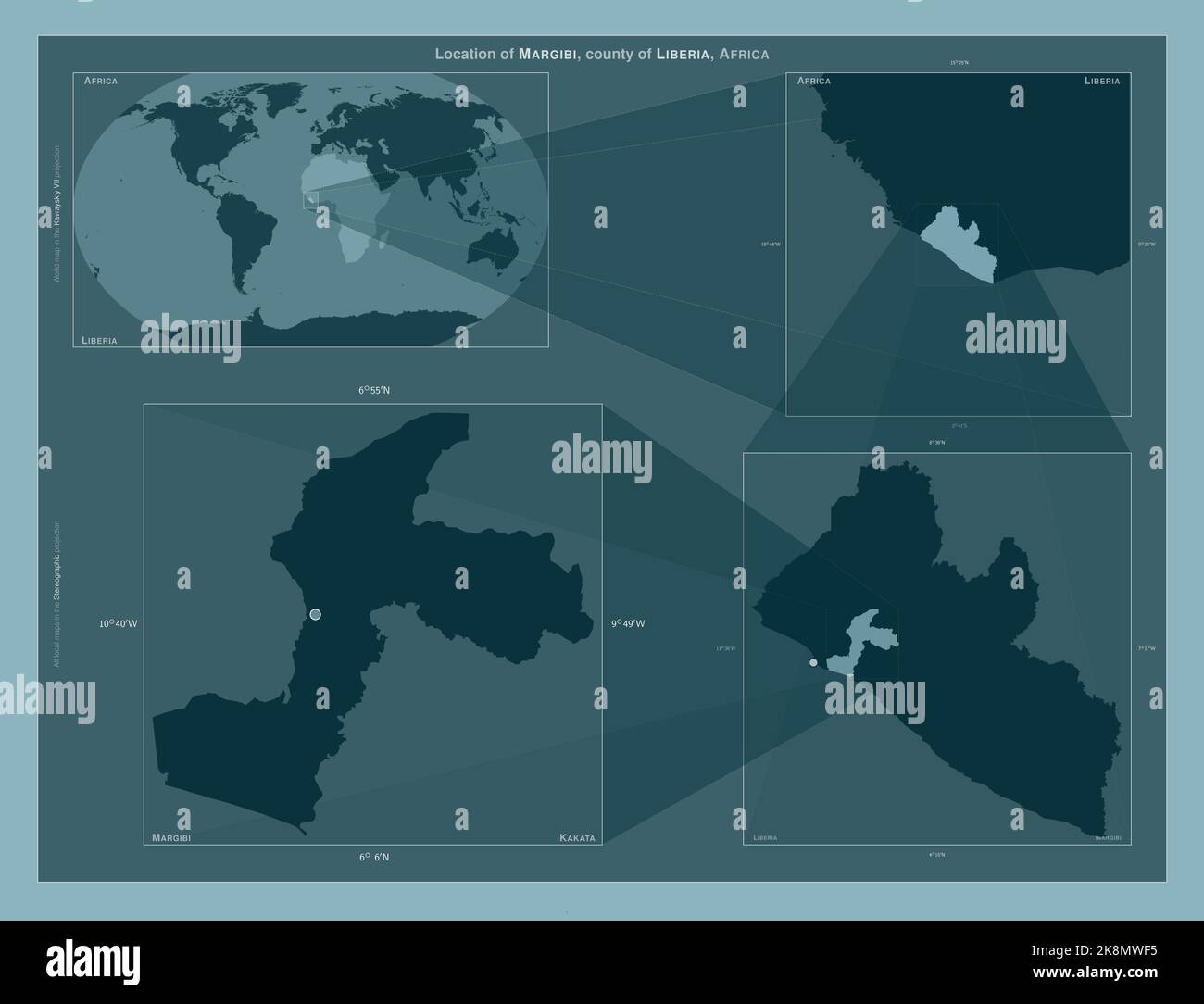 Margibi, county of Liberia. Diagram showing the location of the region ...