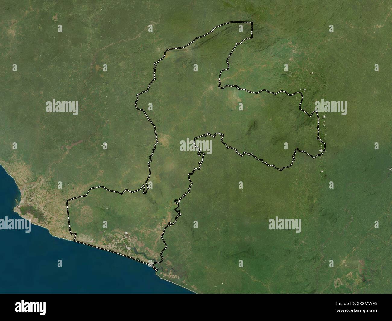 Margibi, county of Liberia. High resolution satellite map Stock Photo ...
