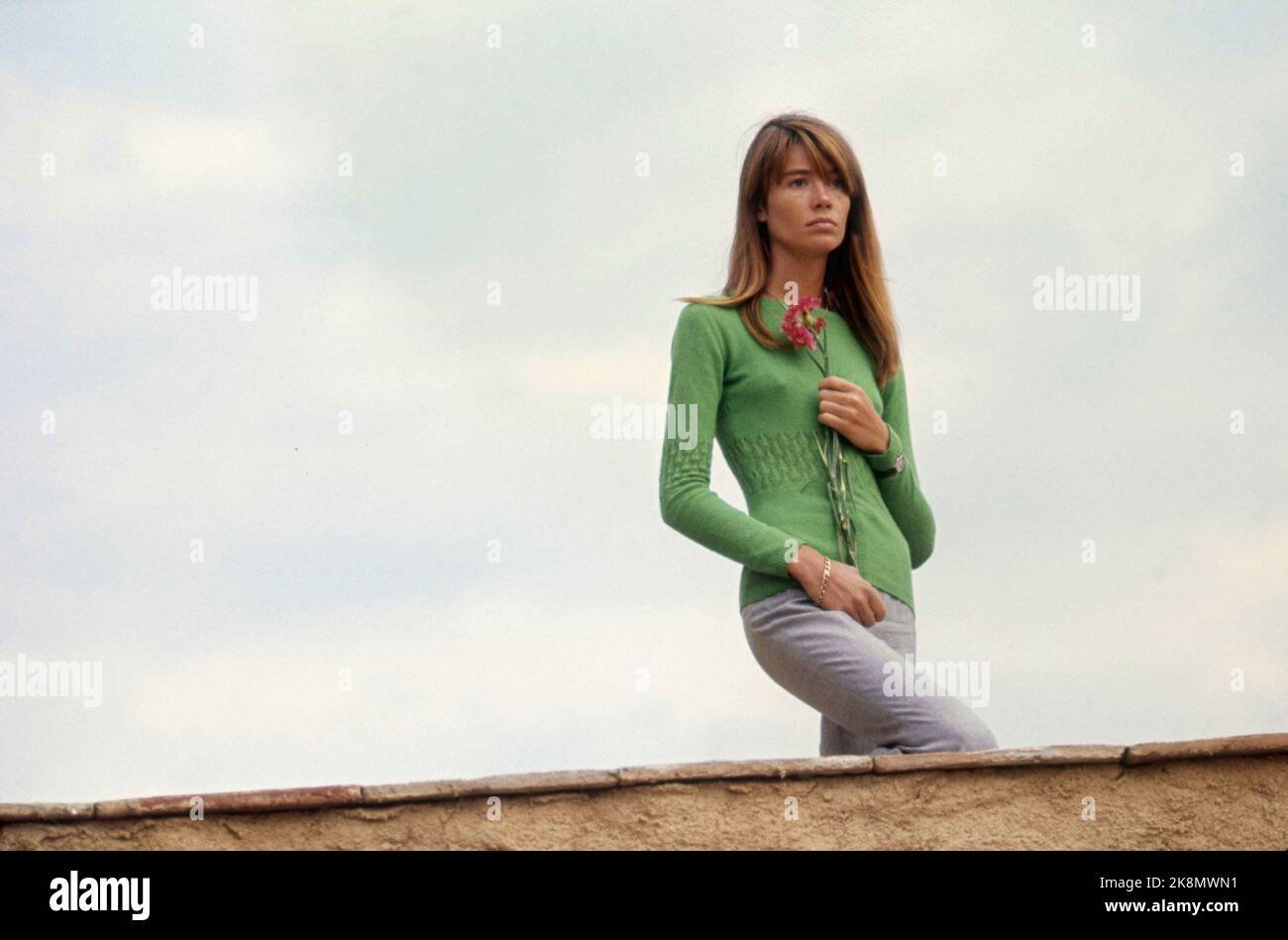 Portrait of French singer Françoise Hardy in her home in Monticello ...