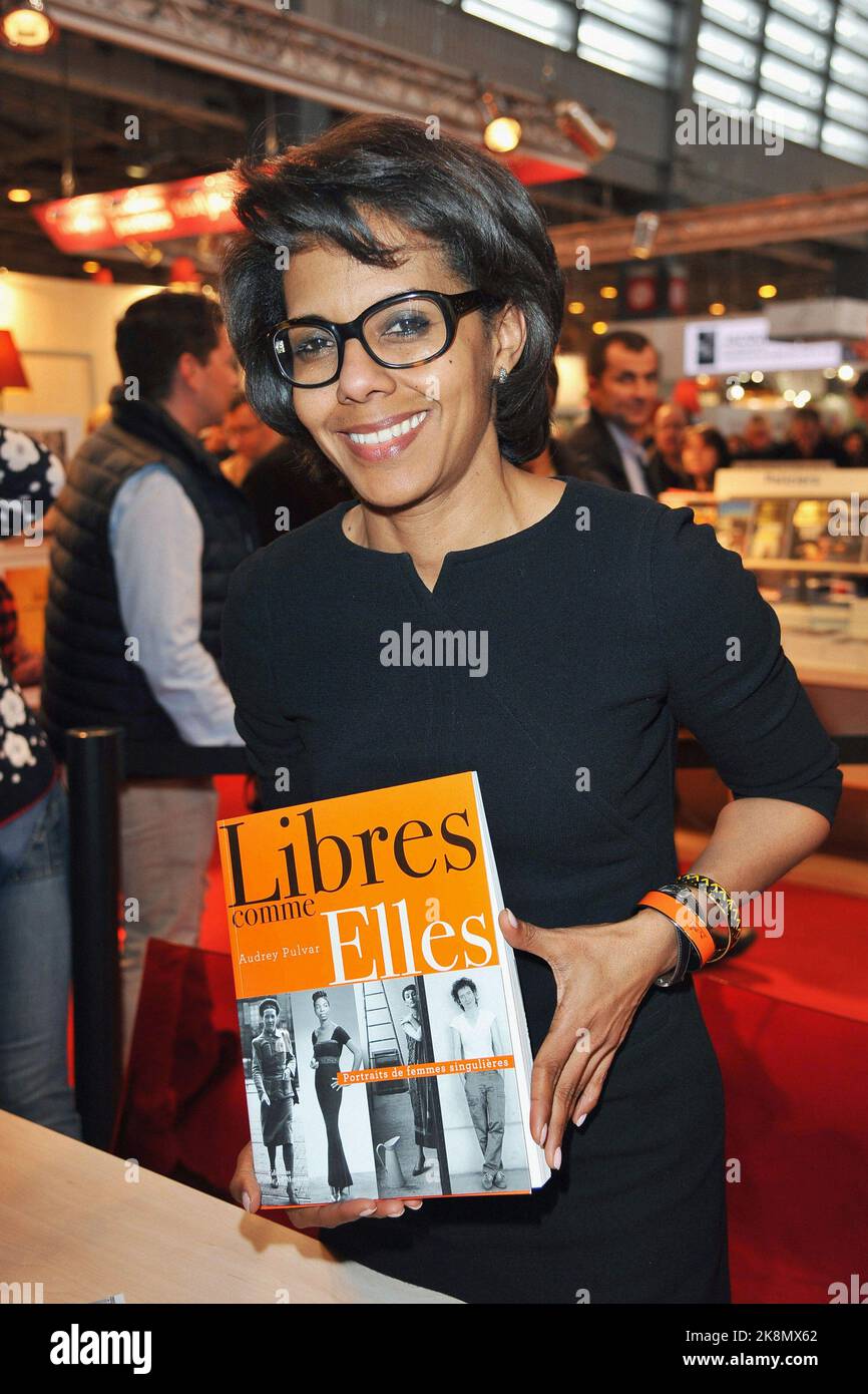 French journalist and politician Audrey Pulvar attending the Salon du ...