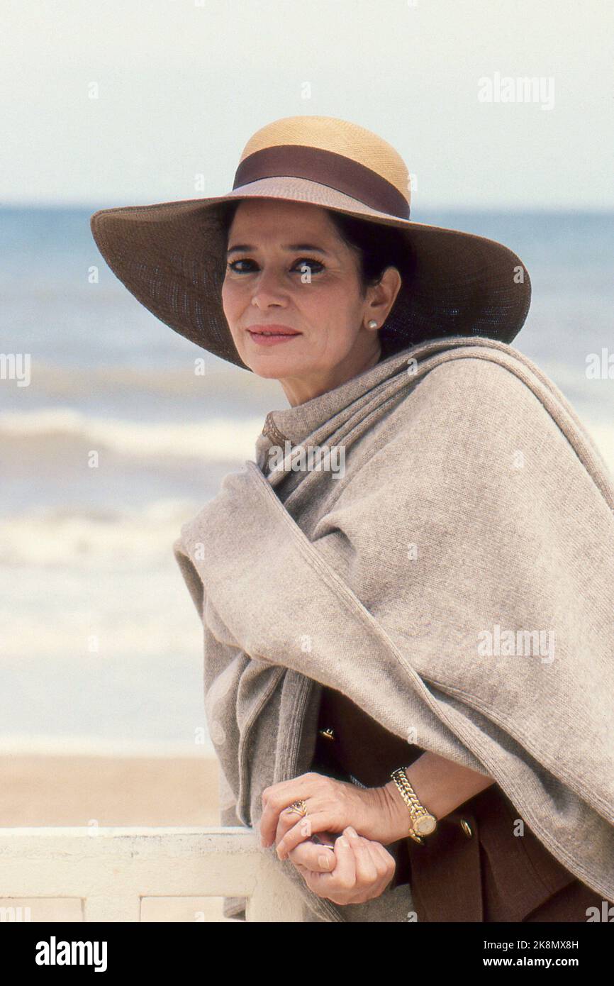 French actress Marie-José Nat at the Cabourg Film Festival, June 1991 ...