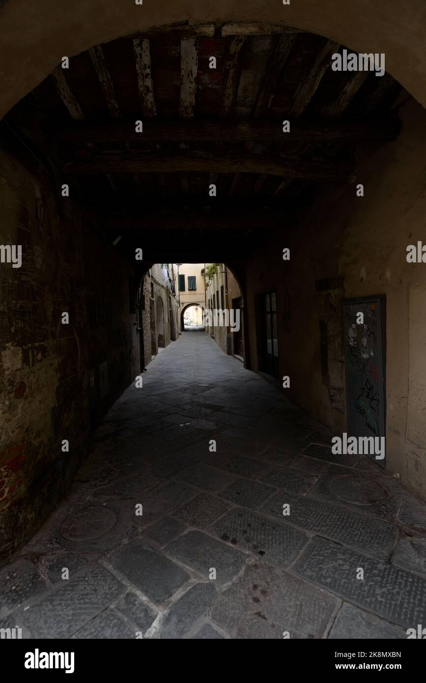 View of a corridor in a town Stock Photo - Alamy