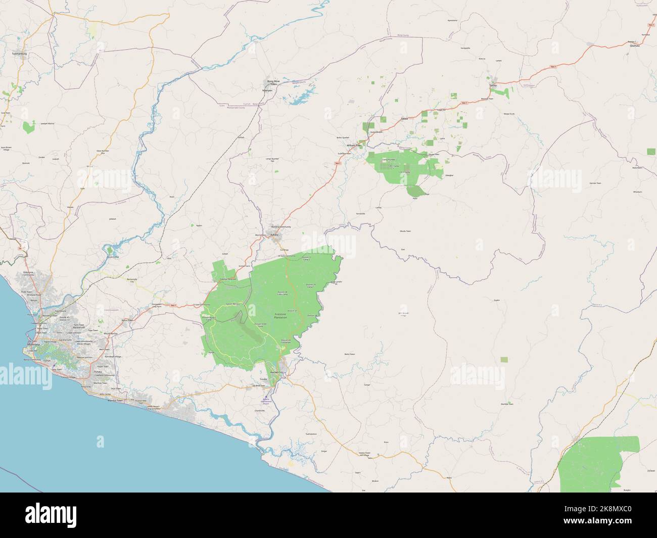 Margibi, county of Liberia. Open Street Map Stock Photo - Alamy