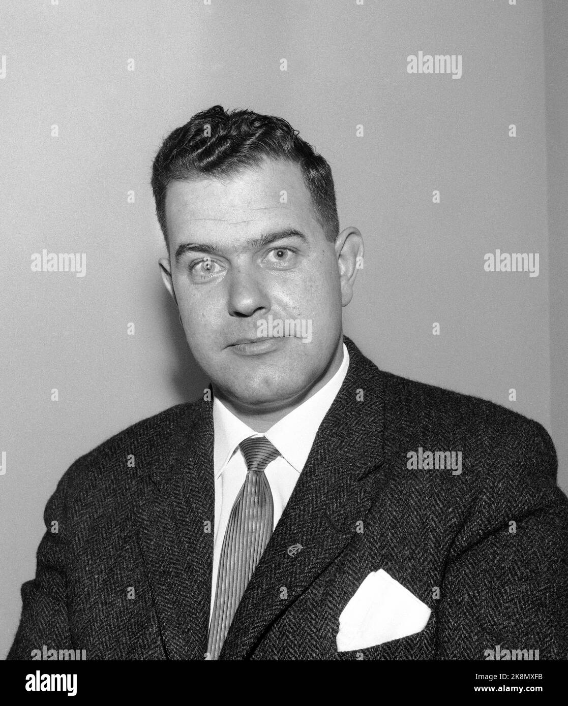 Oslo 19620109 program secretary in nrk television jan photo hi-res ...