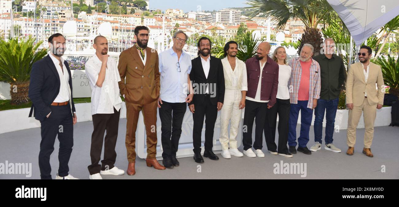 The film crew: Jalal Altawil, Tawfeek Barhom, Fares Fares, Mohammad ...