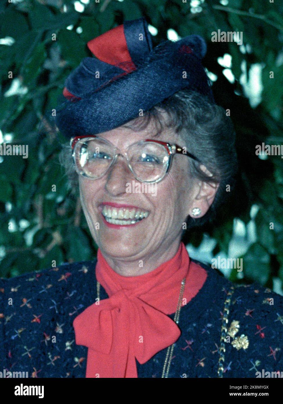Fornebu 19890501: Princess Astrid Mrs. Ferner baptizes the first Boeing ...